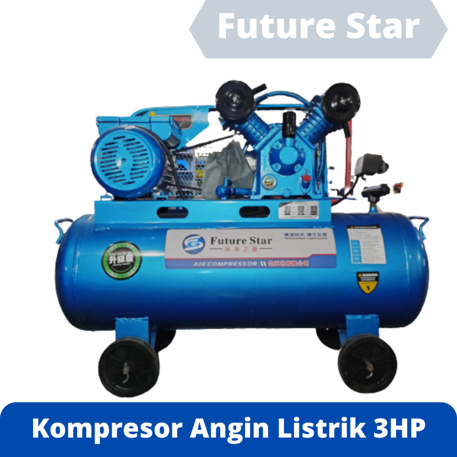 Jual KOMPRESOR ANGIN 3HP KOMPRESOR ANGIN LISTRIK 2 PISTON V-0.28/8 80L ...