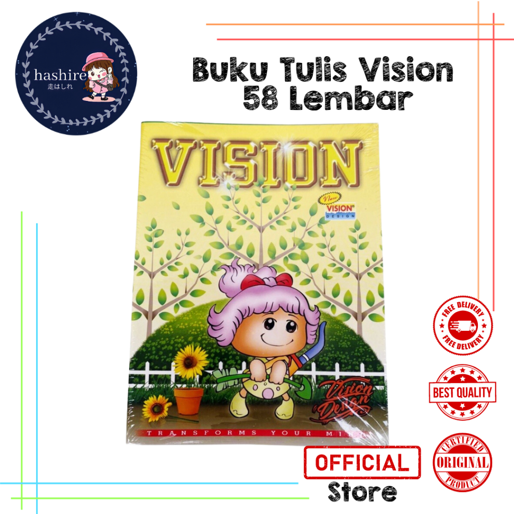 Jual 10pcs Buku Tulis VISION Garis 58lembar / 1pack Buku Tulis VISION ...