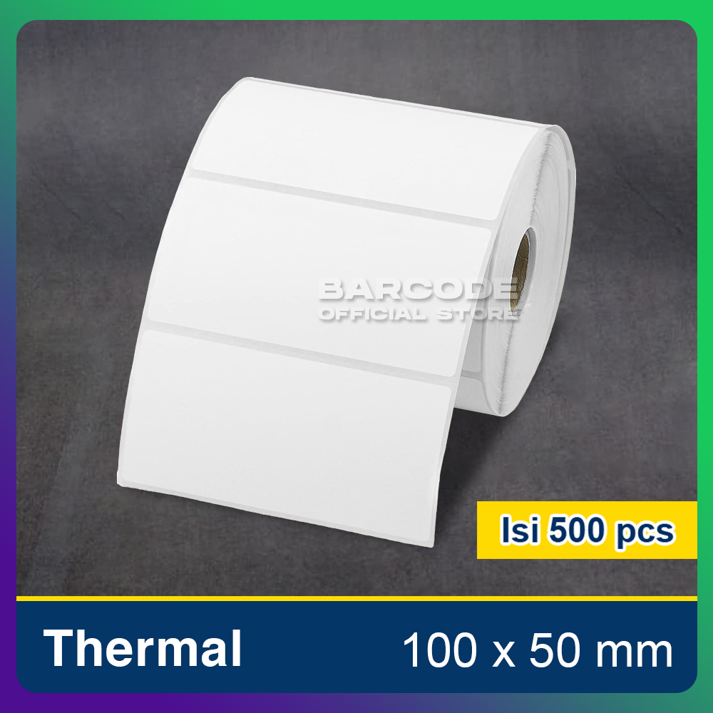 Jual LABEL THERMAL 100 X 50 (1 LINE) KERTAS STIKER BARCODE 100X50 MM 500PCS | Shopee Indonesia