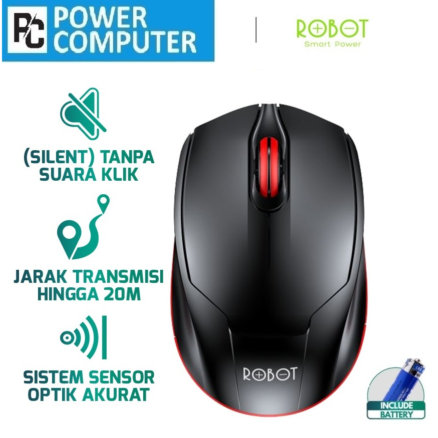 Jual Mouse Wireless Robot M310 Black Silent Mouse | Shopee Indonesia