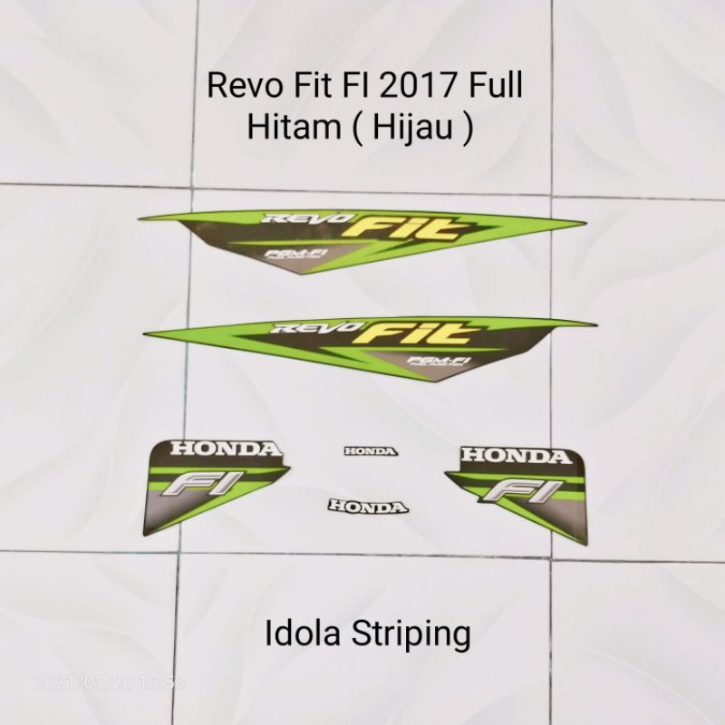 Jual Striping Revo Fit FI 2017 Full Hitam ( Hijau ) | Shopee Indonesia