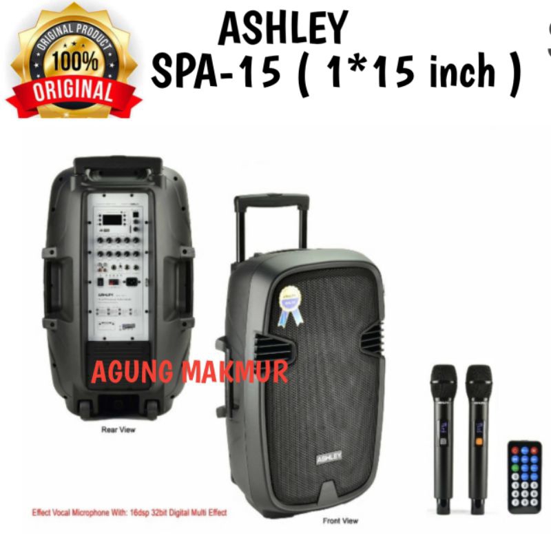 Jual Speaker Aktif Portable ASHLEY SPA-15 Original 15 Inch Trolley Meeting Speaker 400 WATT ...