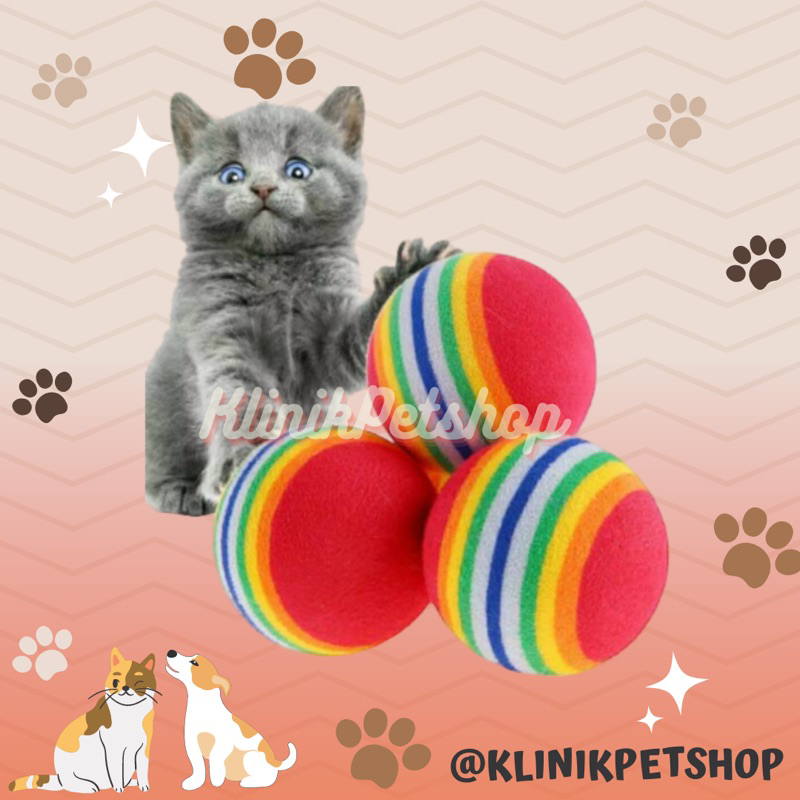 Jual RAINBOW BALL - MAINAN BOLA KUCING KITTEN ANJING DOG TOYS CAT TOYS ...