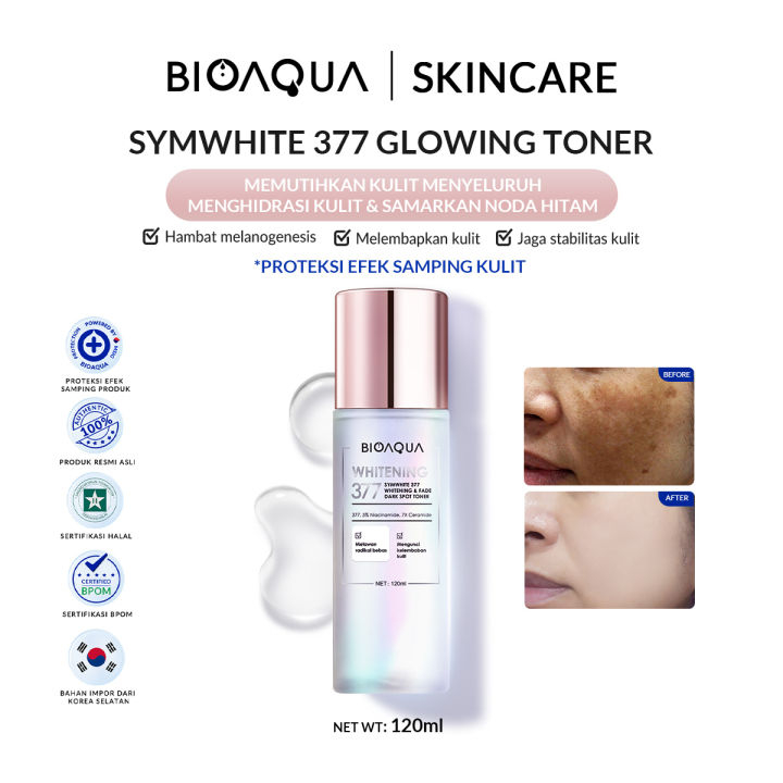 Jual BIOAQUA SymWhite 377 Whitening & Dark Spot Toner Wajah Glowing ...
