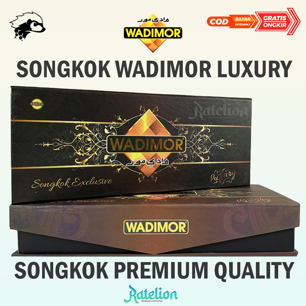 Jual Songkok Premium WADIMOR LUXURY Tinggi 9 ORIGINAL Peci Solat Hitam ...