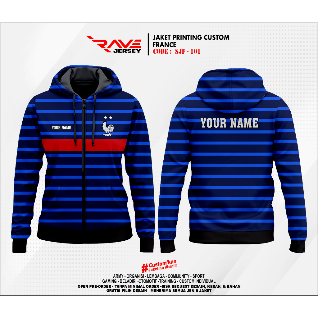 Jual JAKET BOLA TIMNAS FRANCE FULL PRINTING SUBLIM CUSTOM (DESAIN SUKA ...