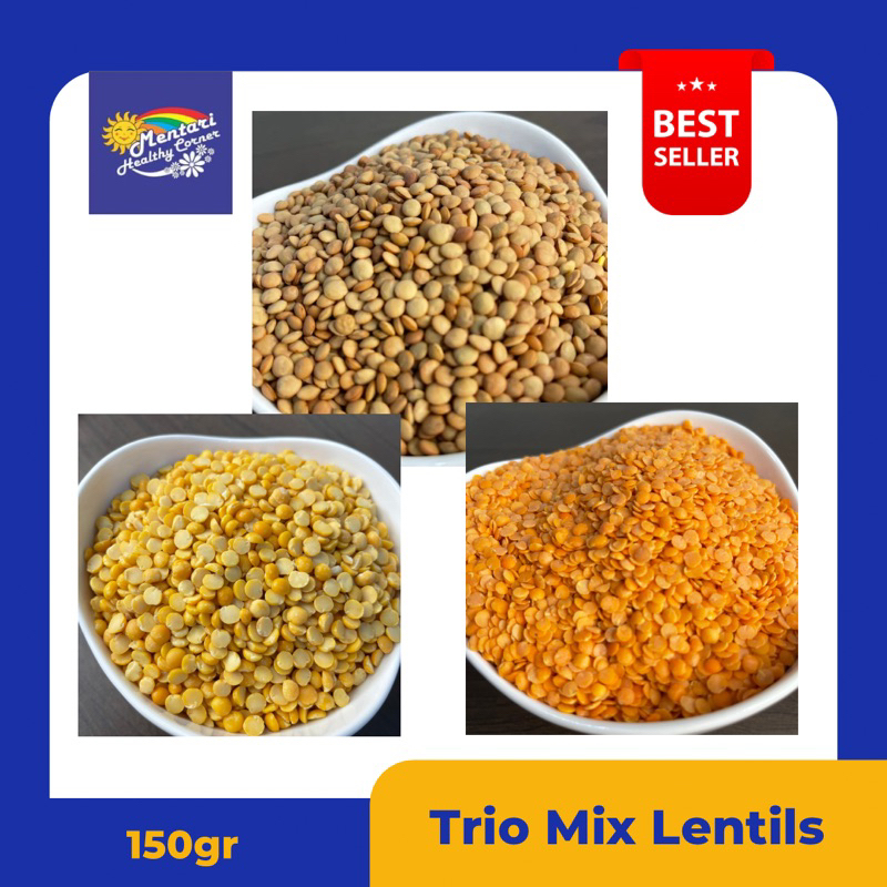 Jual Trio Mix Lentils 150gr ( Orange, Yellow, Brown ) | Shopee Indonesia