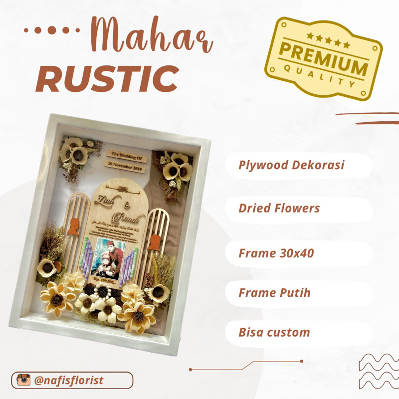Jual Bingkai Mahar Rustic Dried Flower / Bunga Kering / Mahar ...