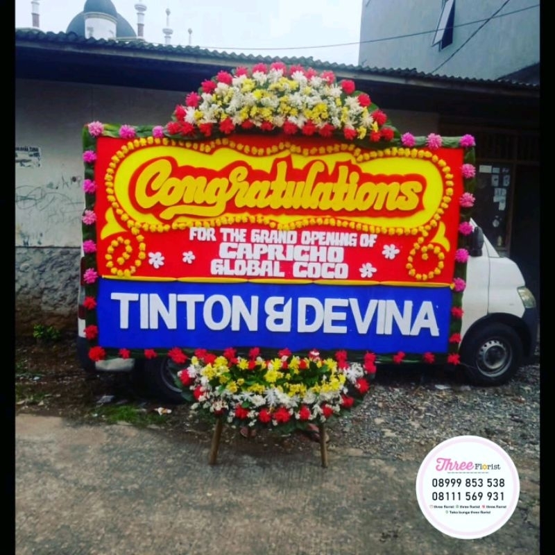 Jual bunga papan congratulations / papan bunga grand opening / karangan ...