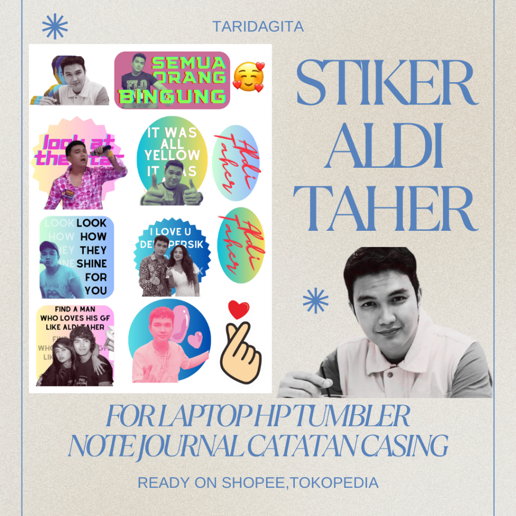 Jual STICKER WATERPROOF VIRAL TRENDING ALDI TAHER DEWI PERSIK ISI SATU ...