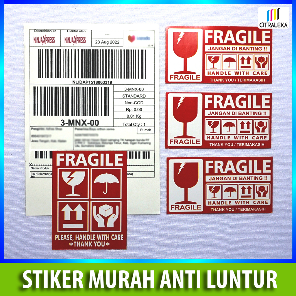 Jual (isi 32 lembar) Sticker Fragile Olshop Murah Fragile stiker ...