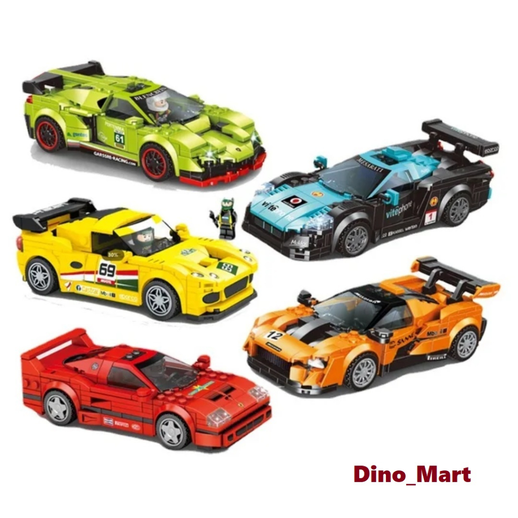 Jual Brick Sembo Block Mobil Balap Famous Car Besar - Dino Mart ...