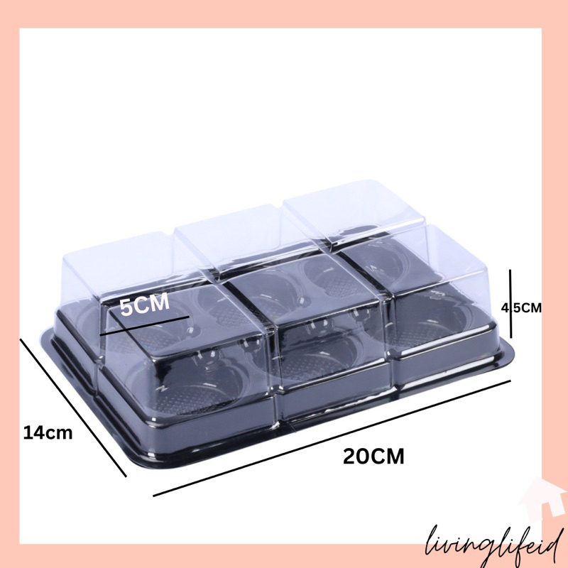Jual Mika Tempat Makan Kue Mooncake Sekat 6 Packing Makanan Model Kotak ...