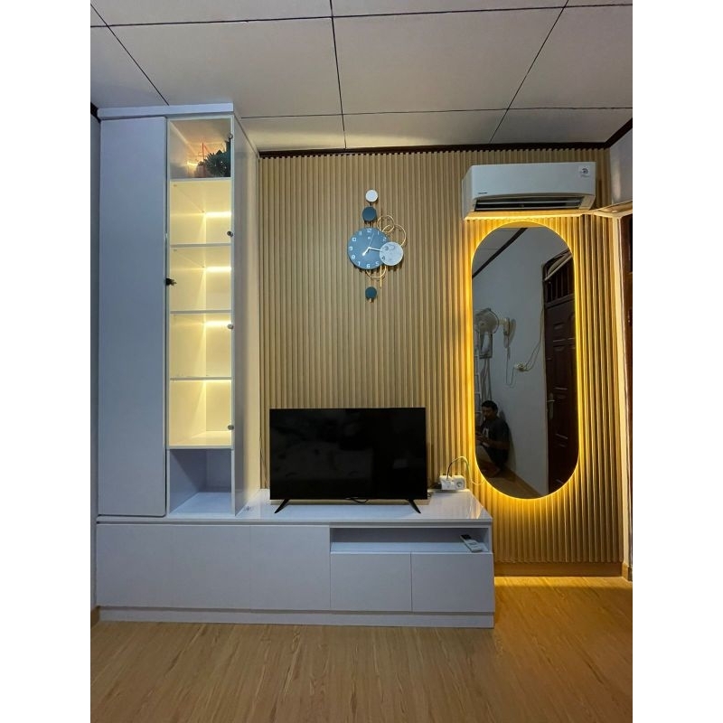 Jual meja tv almari pajangan panel wpc | Shopee Indonesia