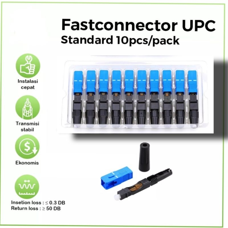 Jual 10Pcs Konektor FTTH Fiber Optic SC / UPC Fast Connector Biasa ...