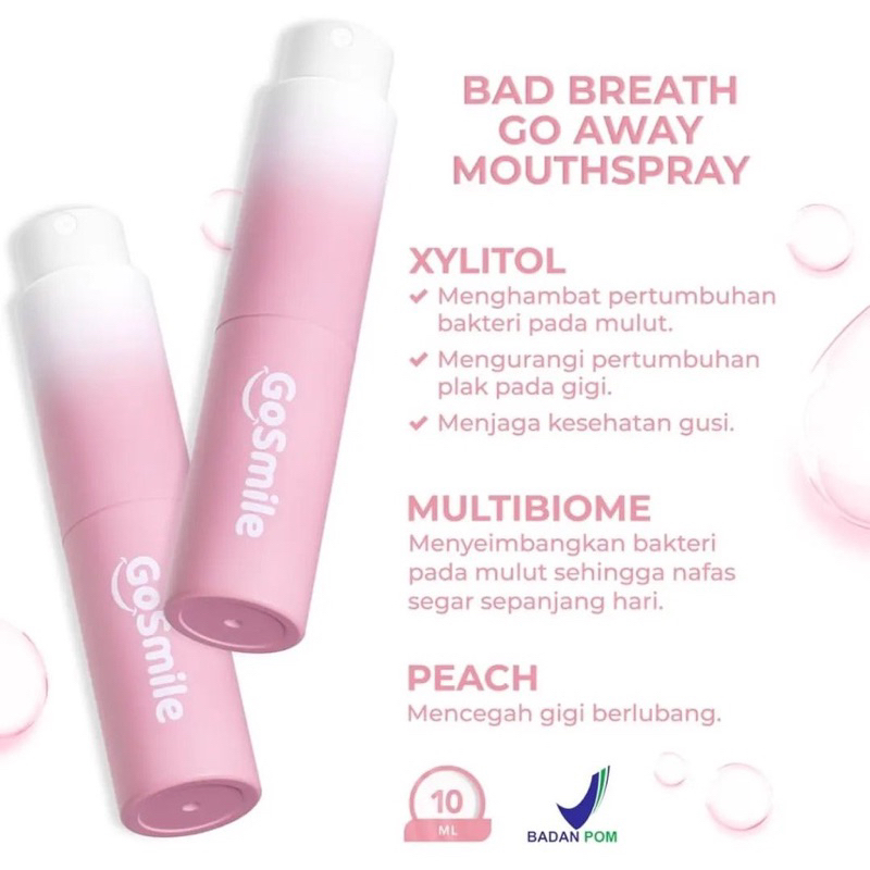 Jual Go Smile Charcoal Toothpaste Mouthwash & Spray Spray Mulut Dental ...