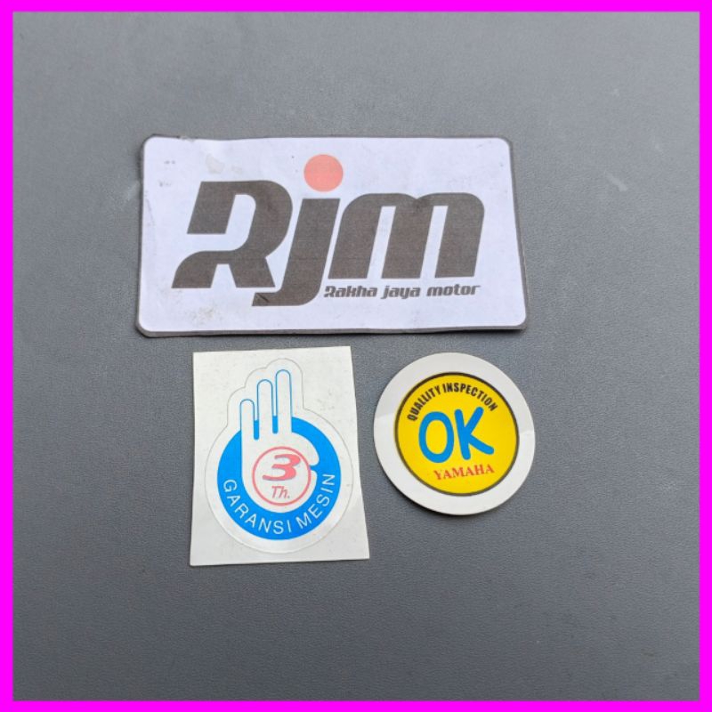 Jual SATU SET EMBLEM STIKER OK GARANSI MESIN YAMAHA/EMBLEM STIKER ...