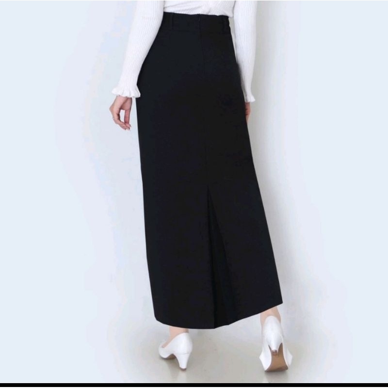 Jual Rok Kantor Wanita - Rok Kerja Wanita Span Rempel Panjang | Shopee ...