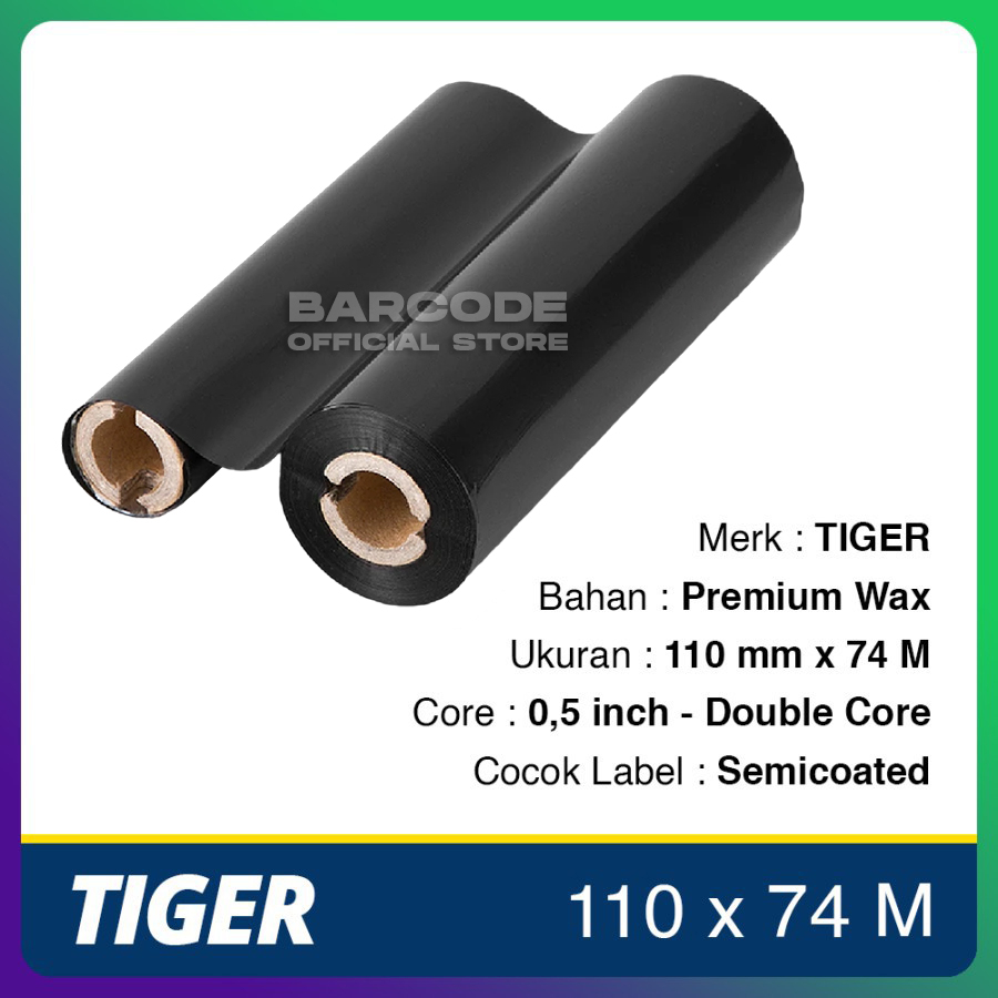 Jual Ribbon Barcode Premium Wax 110mm X 74m / 110x74 / 110 x 74 m ...