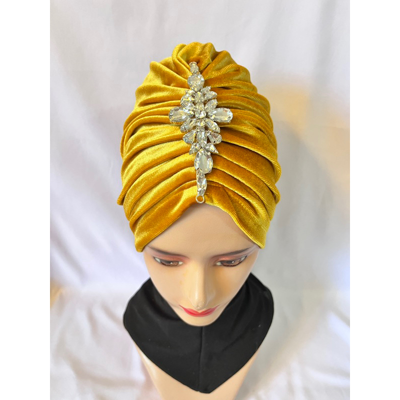 Jual Turban pesta turban instan swarozki Snowdrop Turban dewasa ...