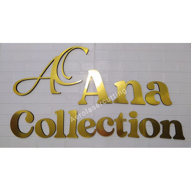 Jual Letter Akrilik Huruf timbul acrylic / akrilik mirror GOLD ...