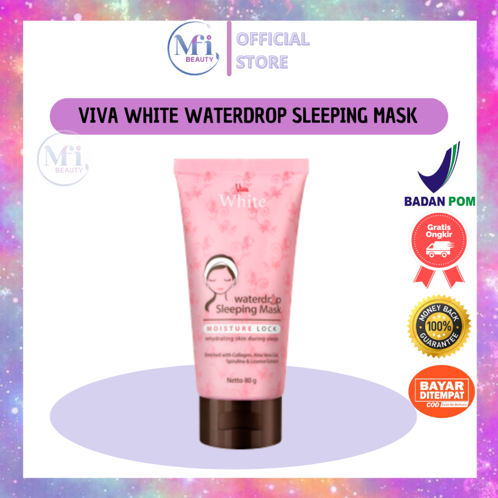 Jual MFI - Viva White Waterdrop Sleeping Mask with Collagen, Aloe Vera ...
