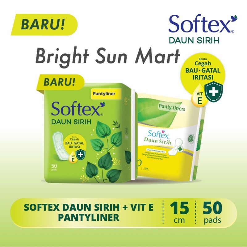 Jual Pantyliner Softex Daun Sirih + Vitamin E isi 50 pads | Shopee ...