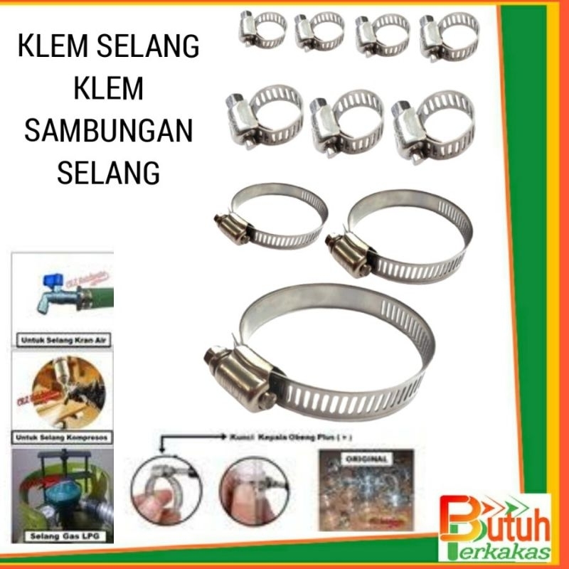 Jual klem selang klem kompor gas klem stainless klem kran hose clamp ...