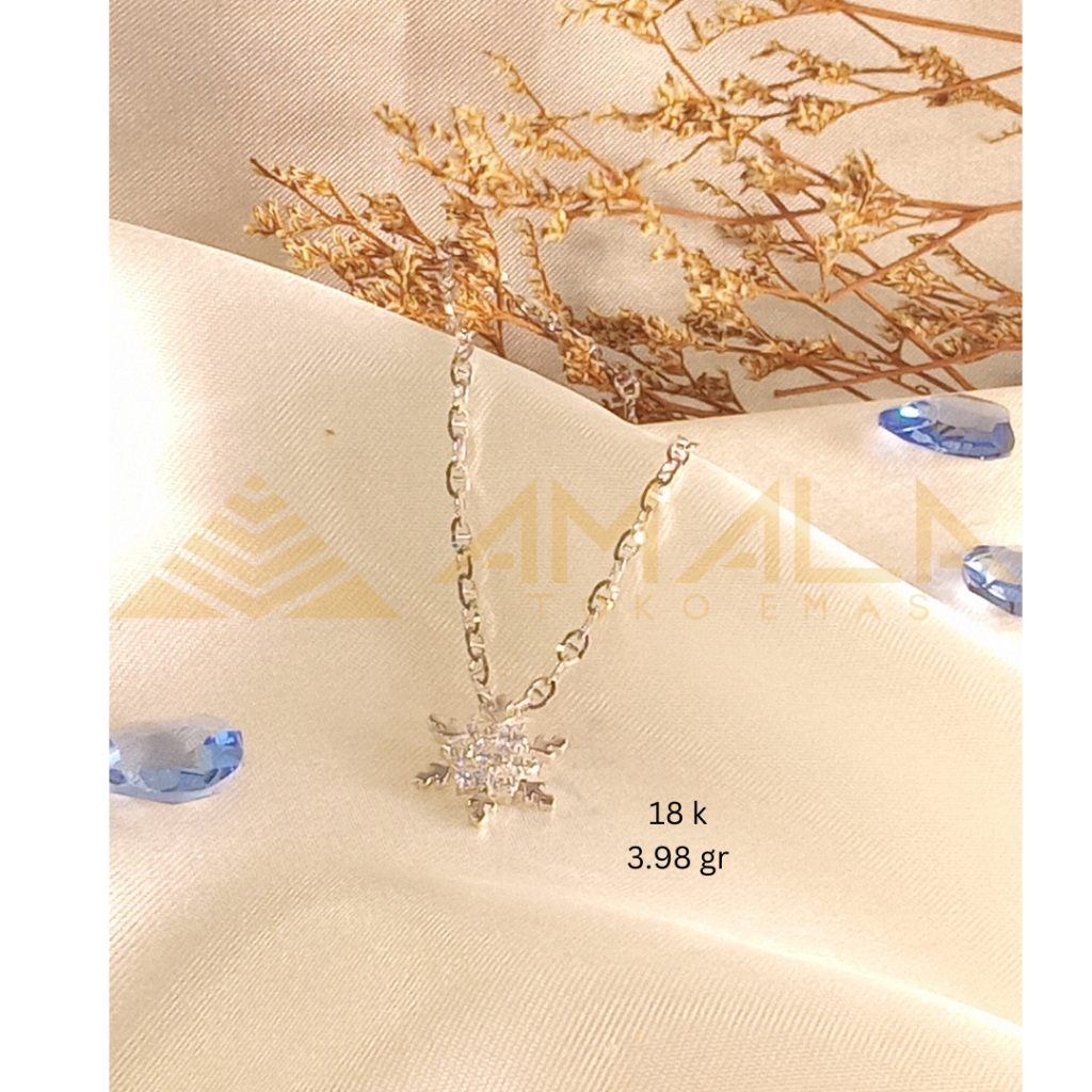 Jual KALUNG WANITA EMAS | WHITE GOLD NECKLACE 18K 3.98GR - AMALA GOLD ...