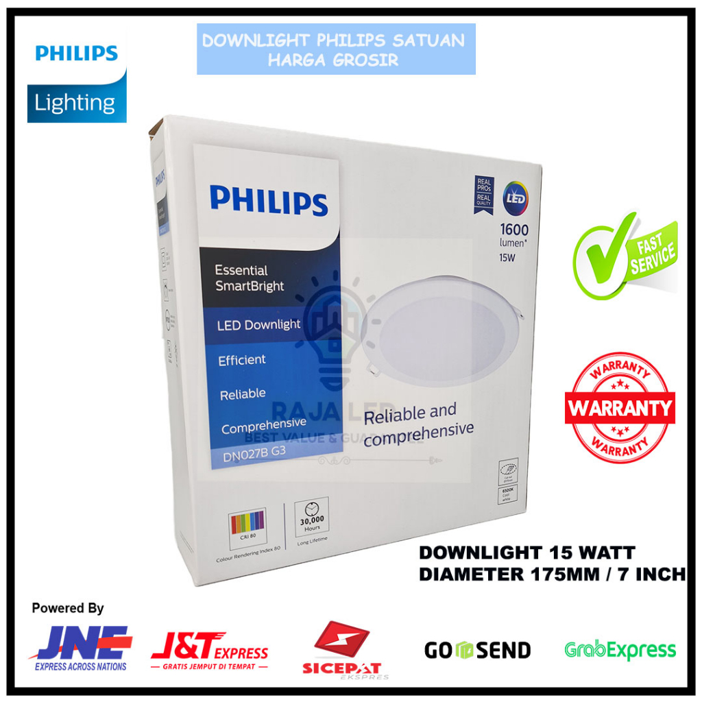 Jual Lampu Philips Downlight Led DN027B 15 WATT / 15 W / 15W PUTIH ...