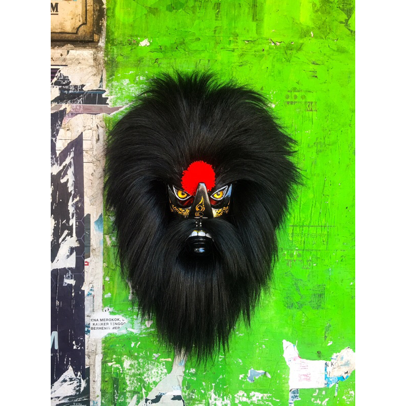 Jual Topeng Ganongan Spesial Full Hitam Seram Mata Kucing | Shopee ...