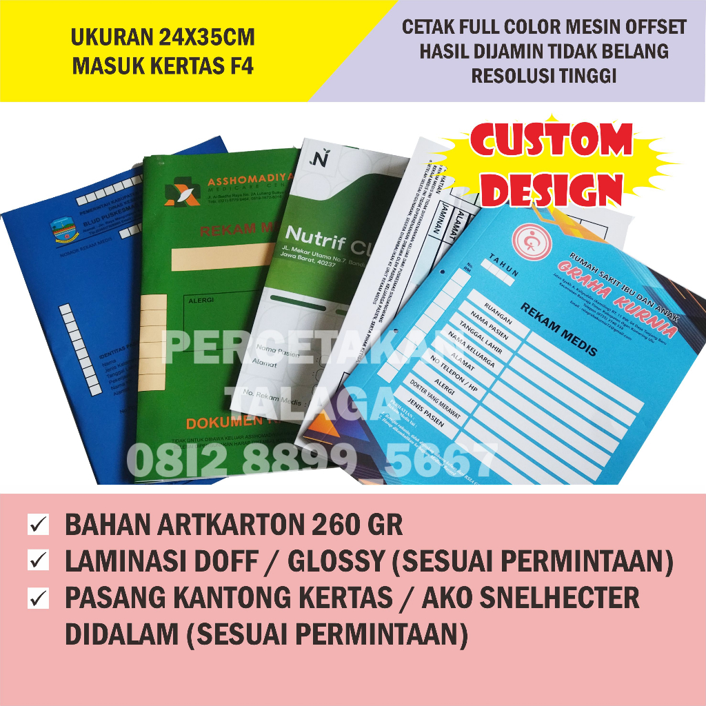 Jual Cetak Map Custom 24x35cm Masuk Kertas F4 Fullcolor Sesuai Design