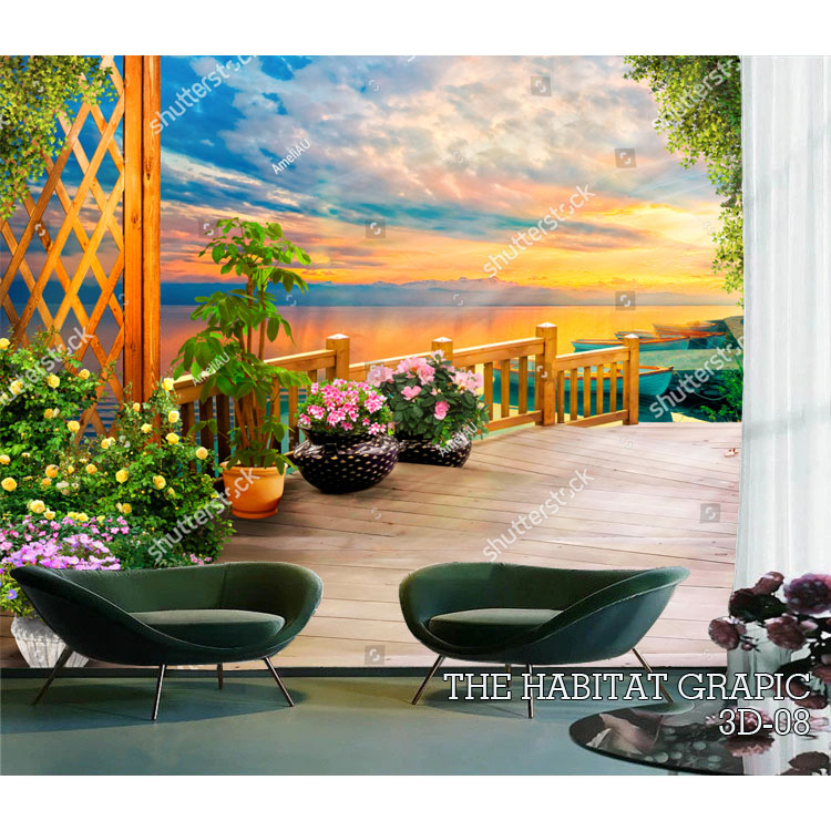 Jual WALLPAPER 3D CUSTOM TERMURAH WATERFALL MOTIF AIR TERJUN, WALLPAPER ...