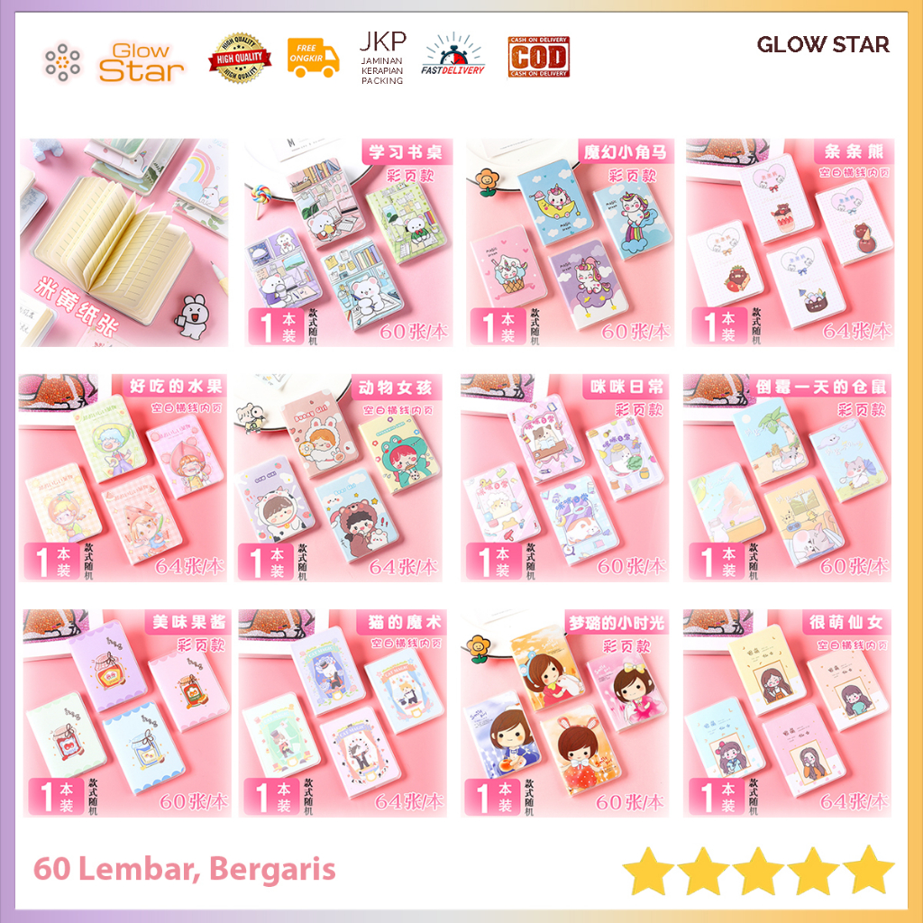 Jual MBA7 Mini Book, Buku kecil anak anak motif lucu A7 tulis gambar ...