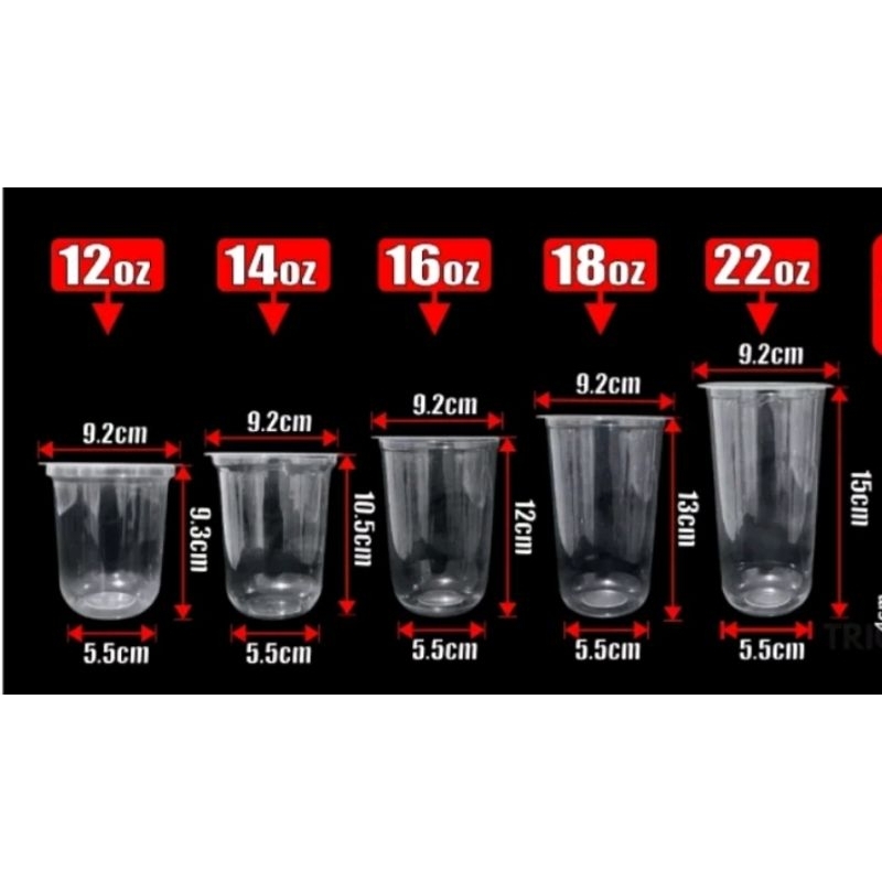 Jual cup oval 12oz 14oz 16oz 18oz isi 50 pcs | Shopee Indonesia