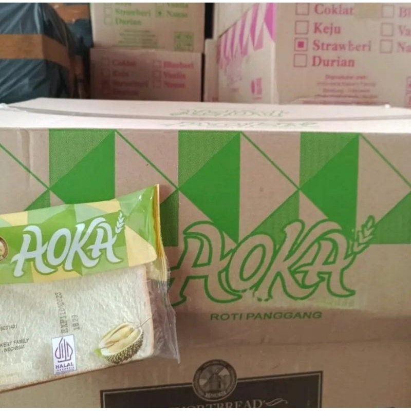 Jual AOKA ROTI PANGGANG / GULUNG 65GR, 1 DUS ISI 40, 60 PCS | Shopee ...