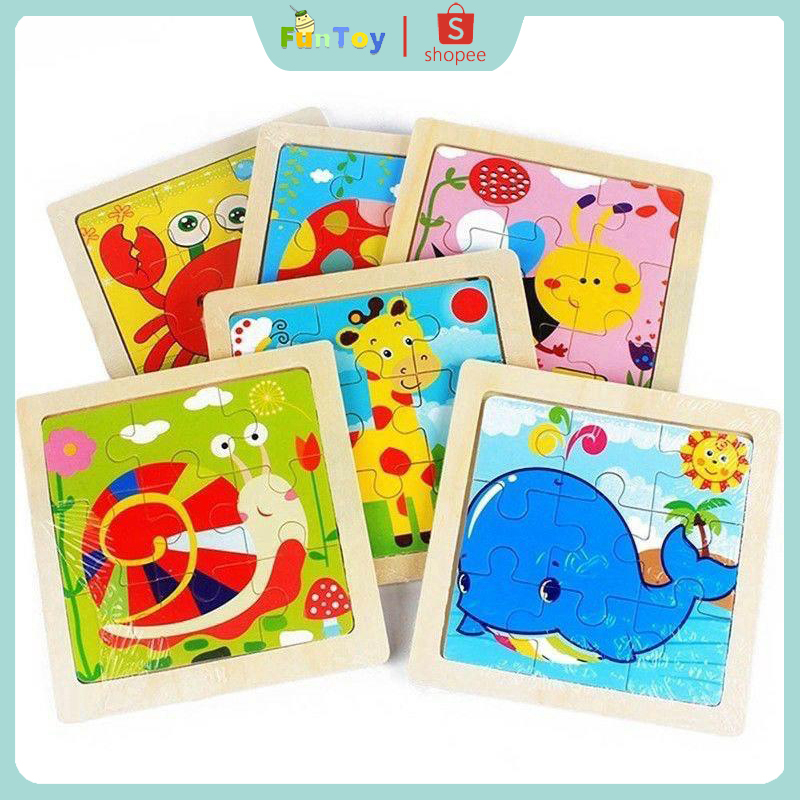 Jual FUNTOY 10 Gaya puzzle kayu jigsaw puzzel kayu mainan mainan puzzle ...