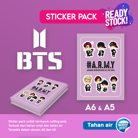 Jual Sticker BTS Animasi - Cutting Pola | Shopee Indonesia