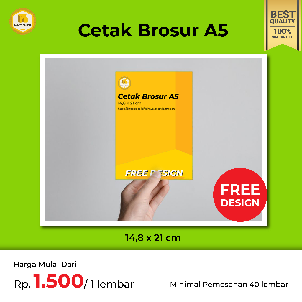 Jual (FREE DESIGN) brosur A5 Konstruk 150, 1 sisi / 2 sisi , Cetak ...