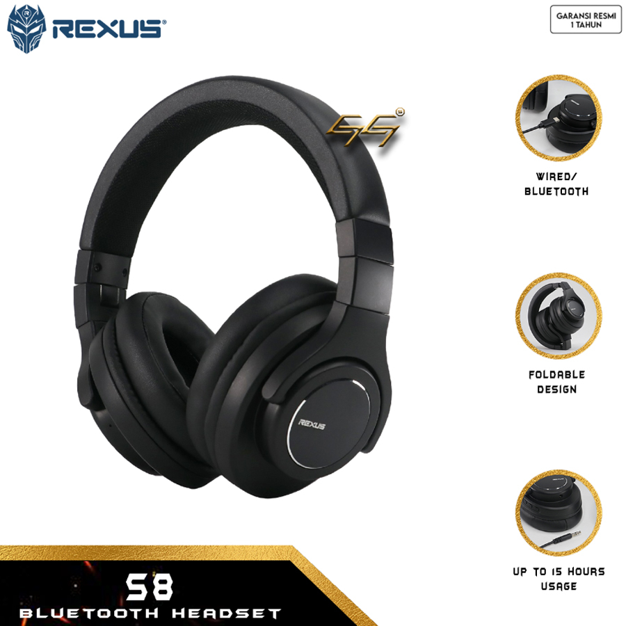 Jual Headset Gaming Rexus S8 S-8 Foldable Bluetooth Headphone | Shopee ...