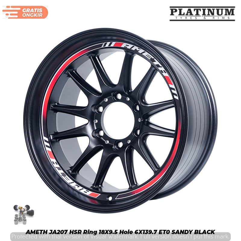 Jual VELG HSR TYPE AMETH JA207 HSR R18X95 H6X139,7 ET0 SANDY BLACK ...