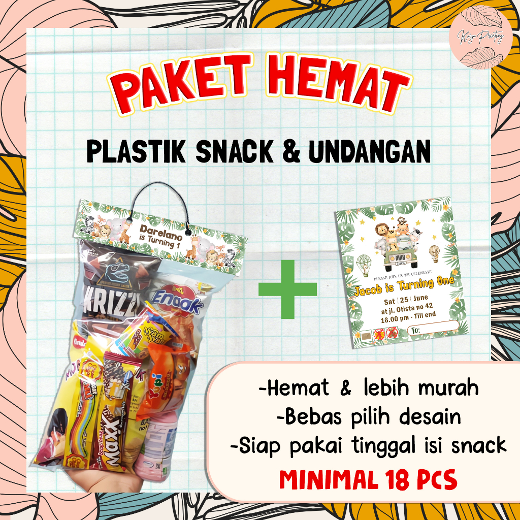 Jual PAKET HEMAT (Undangan dan Plastik snack) | Shopee Indonesia
