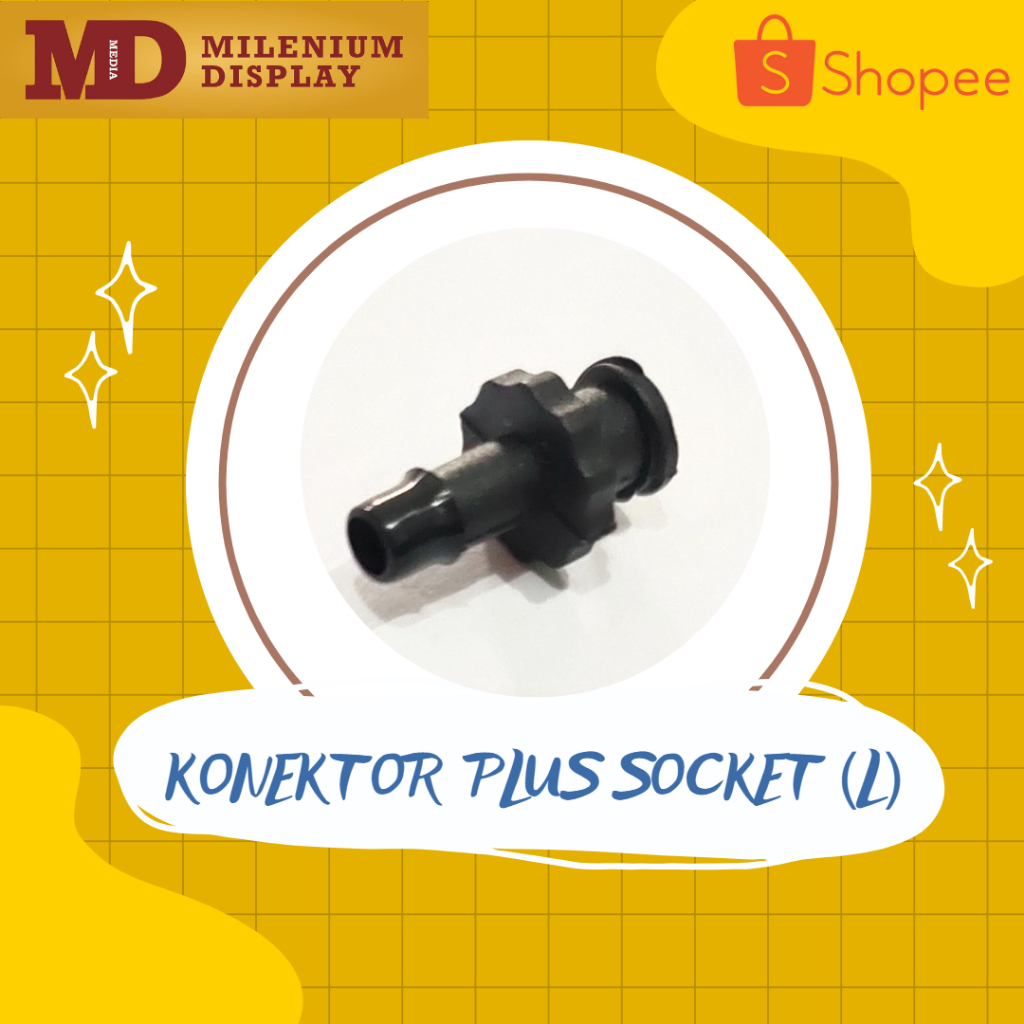 Jual Connector Plus Socket 4 mm Fitting Selang Digital Printing (L ...