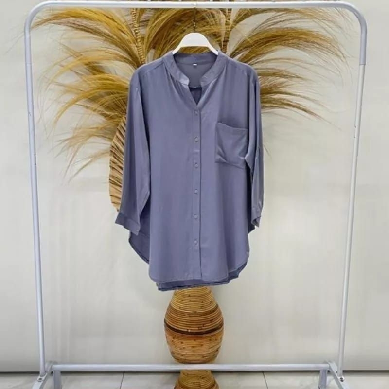 Jual kemeja polos rayon twil / Kemeja Rayon Oversized / Kemeja katun rayon /Kemeja Kantor ...
