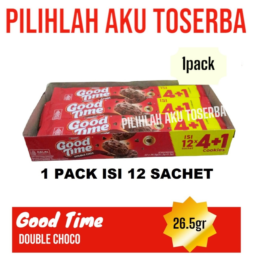 Jual Good Time Cookies DOUBLE CHOCO 16 gr menjadi 26 gr Singles Pack ...