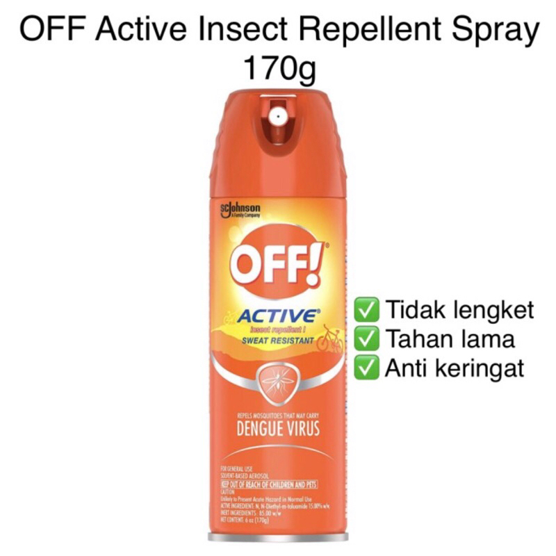 Jual OFF Active Insect Repellent Spray 170g off obat nyamuk off mosquito repellent | Shopee ...