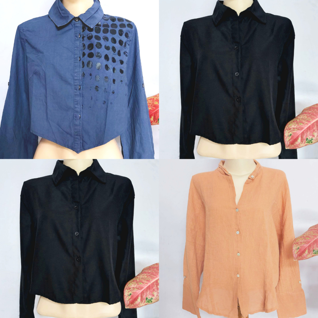 Jual TOP CROP PREMIUM KEMEJA CROP KOREAN BAJU CROPTY MOTIF POLOS ATASAN ...