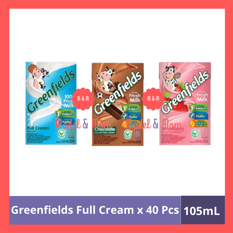 Jual Susu Greenfields UHT 105 mL X 40pcs All Varian Gojek Grab Only | Shopee Indonesia