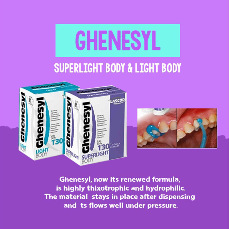Jual LASCOD GHENESYL superlight light body bahan cetak dental rubber ...