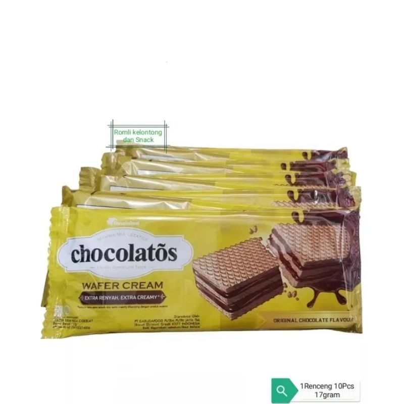 Jual Gery Chocolatos Wafer Cream Renceng 1Pak isi 10Pcs 17gr | Shopee ...